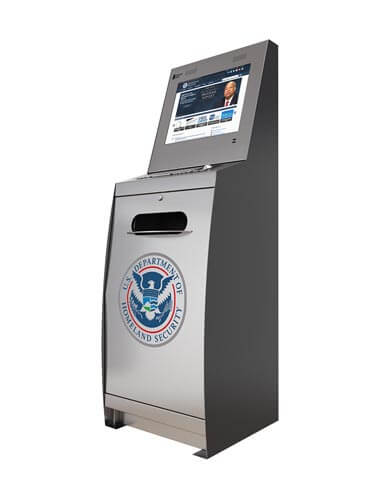 Employee Document Kiosk - Employee Self-Service Kiosk with a printer.