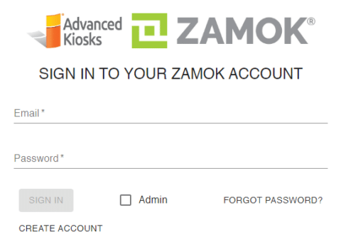 Zamok Login Portal - Advanced Kiosks